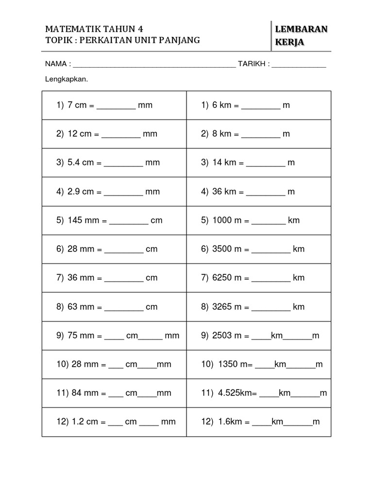 LK Penukaran Unit Panjang | PDF
