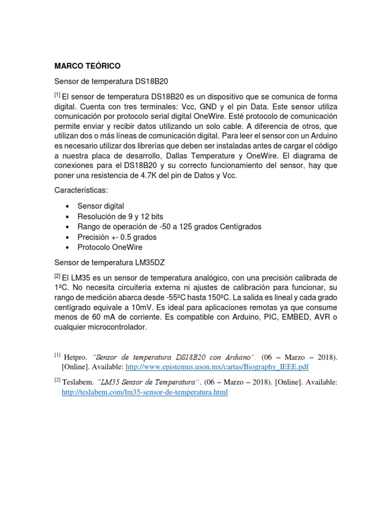 Marco Teórico de Sensor Analógico y Sensor Digital | PDF | Métodos y materiales de enseñanza
