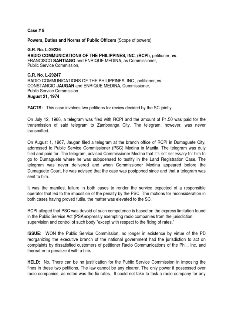 Case #8 RCPI Vs Santiago | PDF | Jurisdiction | Justice