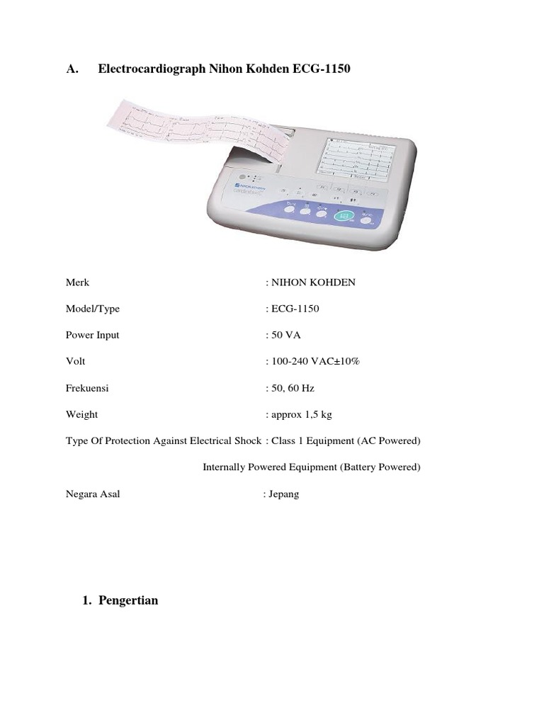 Electrocardiograph Nihon Kohden ECG | PDF