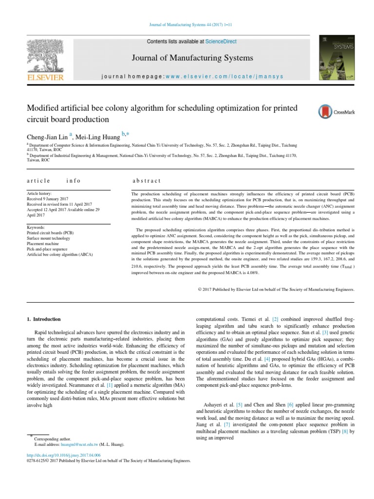 Journal of Manufacturing Systems | PDF | Mathematical Optimization ...