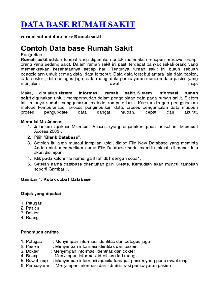 Data Base Rumah Sakit | PDF