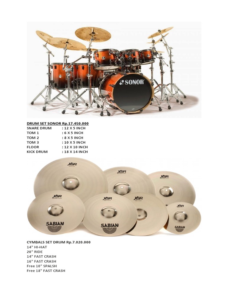 Drum Set Sonor RP | PDF