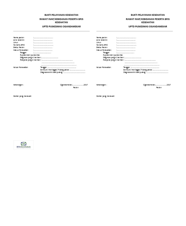 Bukti Pelayanan Kesehatan Bpjs | PDF | Pengembangan Diri | Kesehatan ...