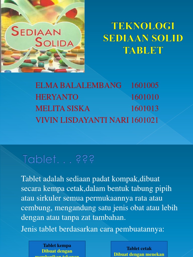 Teknologi Sediaan Solid Tablet | PDF