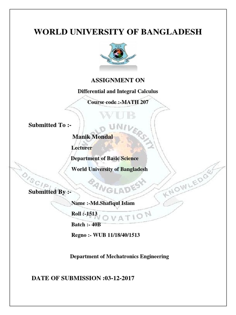 World University of Bangladesh: Assignment On | PDF