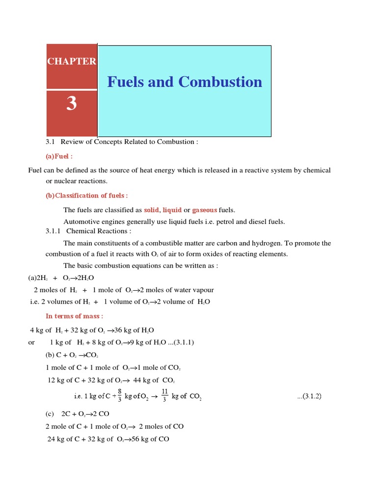Fuels Combustion Analysis | PDF | Combustion | Stoichiometry