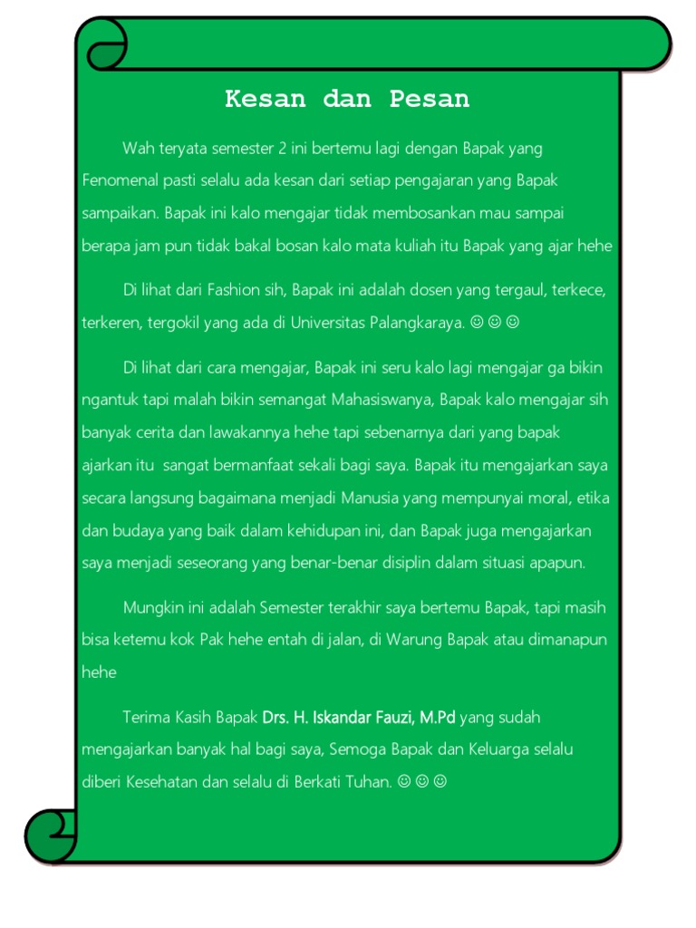 Kesan Dan Pesan | PDF