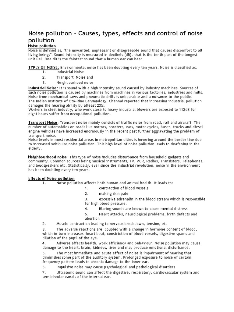 Noise Pollution | PDF | Pollution | Sound