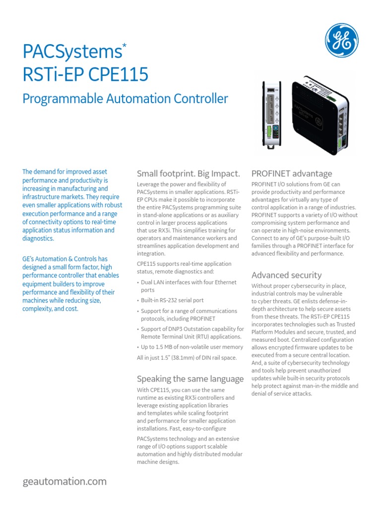 Pacsystems Rsti Ep Cpe115 Ds Gfa2153a | PDF | Computer Security | Security