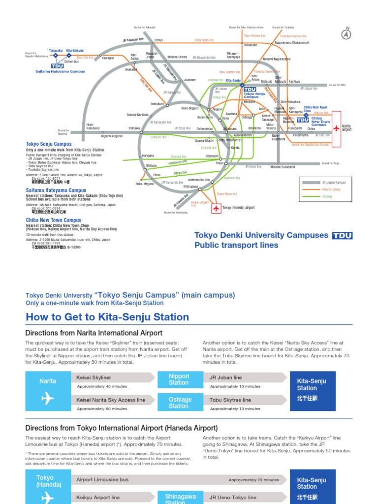 Tokyo Denki University Campuses Public Transport Lines | PDF | Public ...