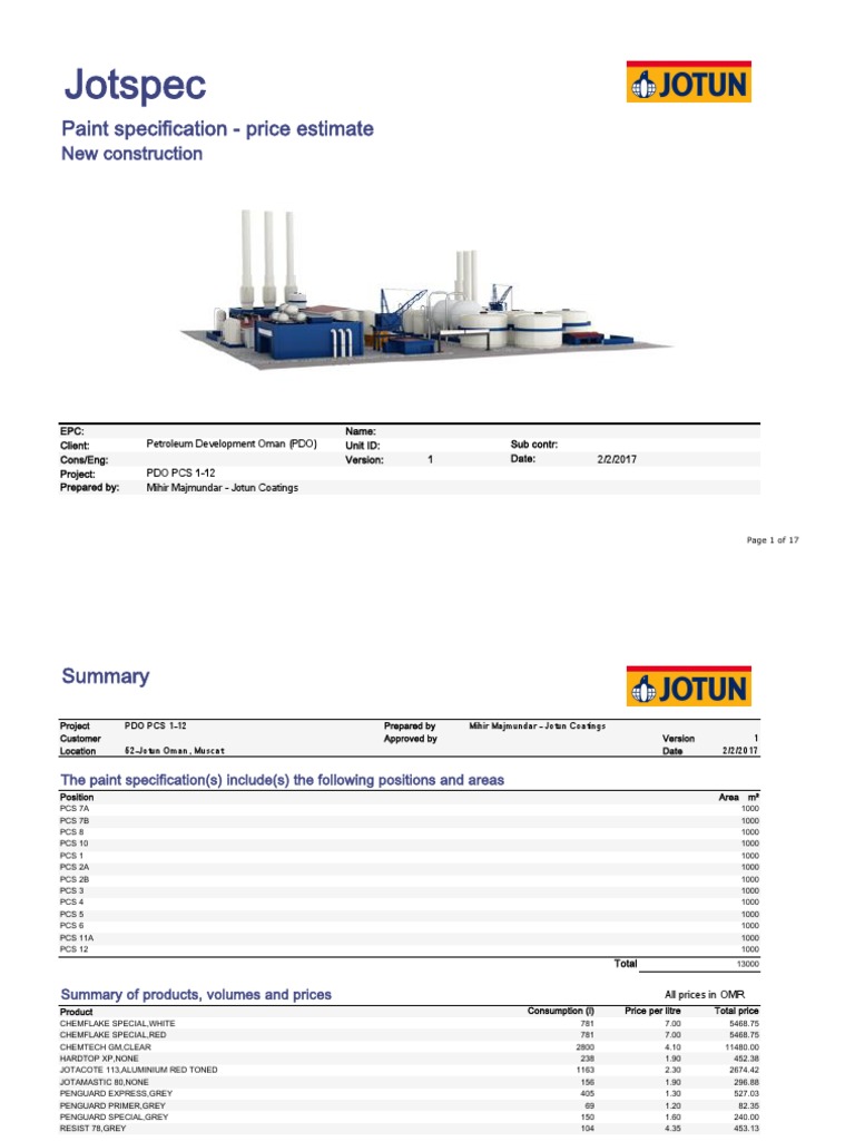 PDO PCS 1-12 Paint Specification 2017-02-02 | PDF | Paint | Abrasive