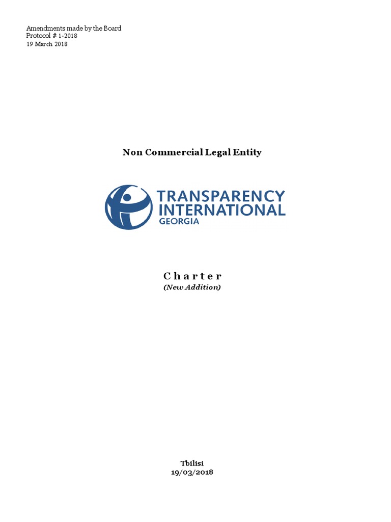 Non Commercial Legal Entity: Charter | PDF | Board Of Directors ...