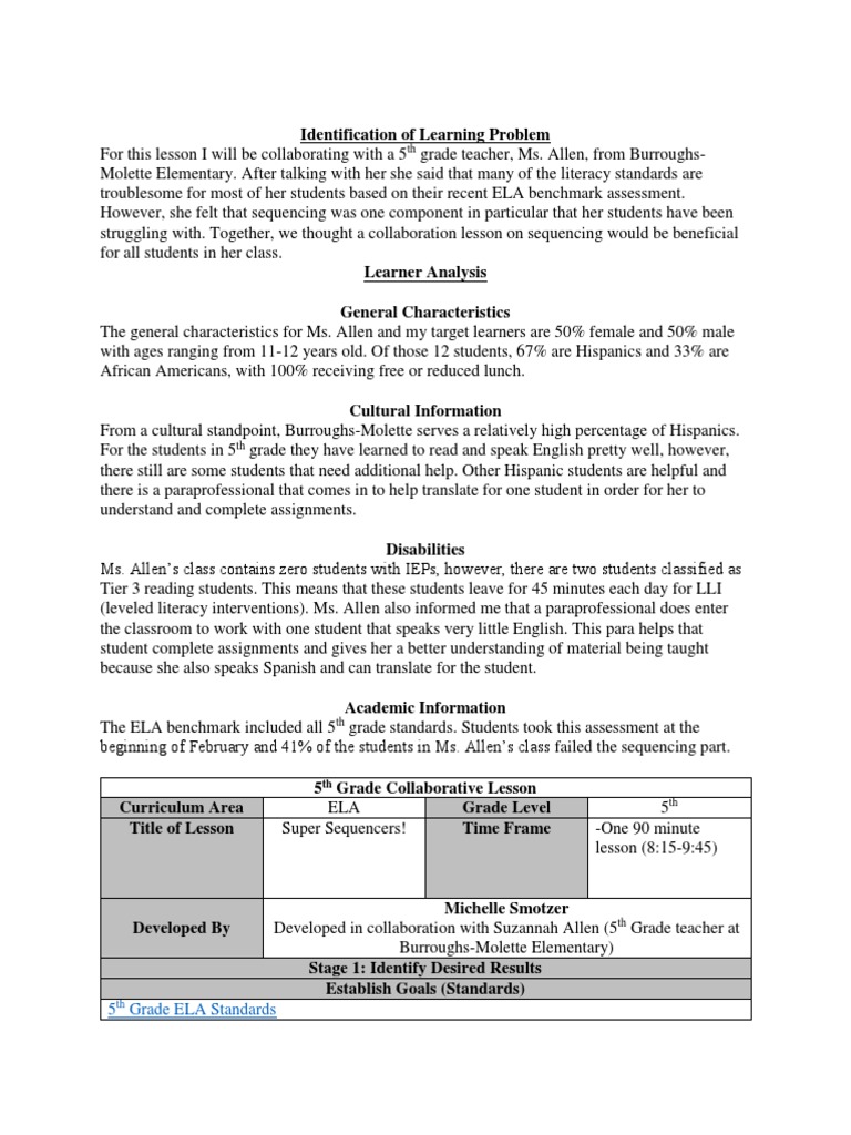 5th Grade Collaborative Lesson | PDF | Information Literacy | Rubric ...