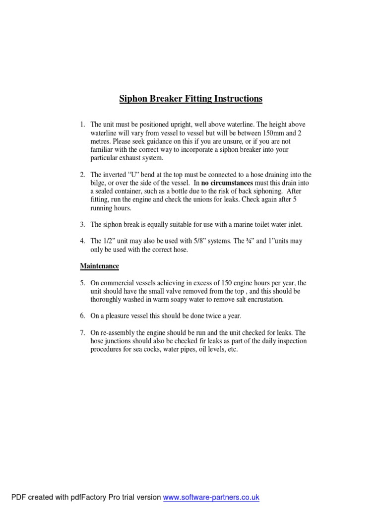 Siphon Breaker | PDF