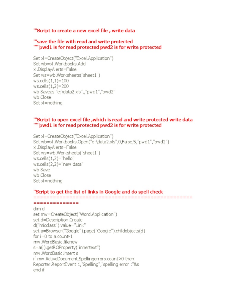 Excel Script | PDF | Microsoft Excel | Application Software