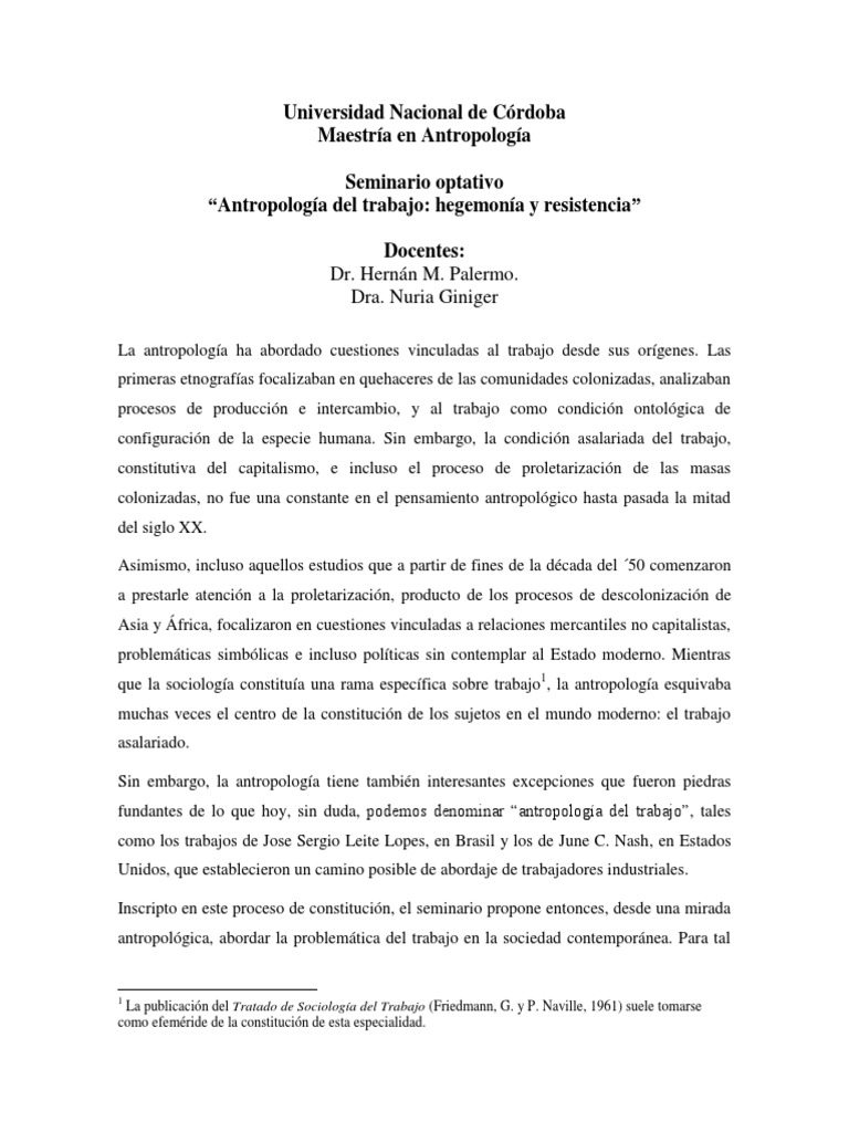 Programa Palermo Giniger | PDF | Antropología | Sociología