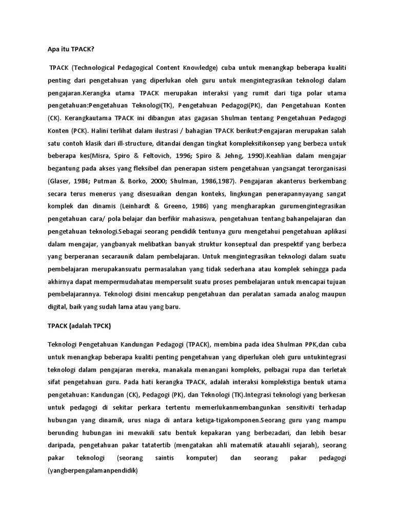 Apa Itu Tpack | PDF