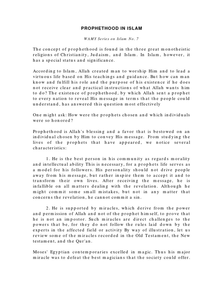 (Ebook - IsLAM) - Prophethood in ISLAM | PDF | Prophet | Prophets And ...