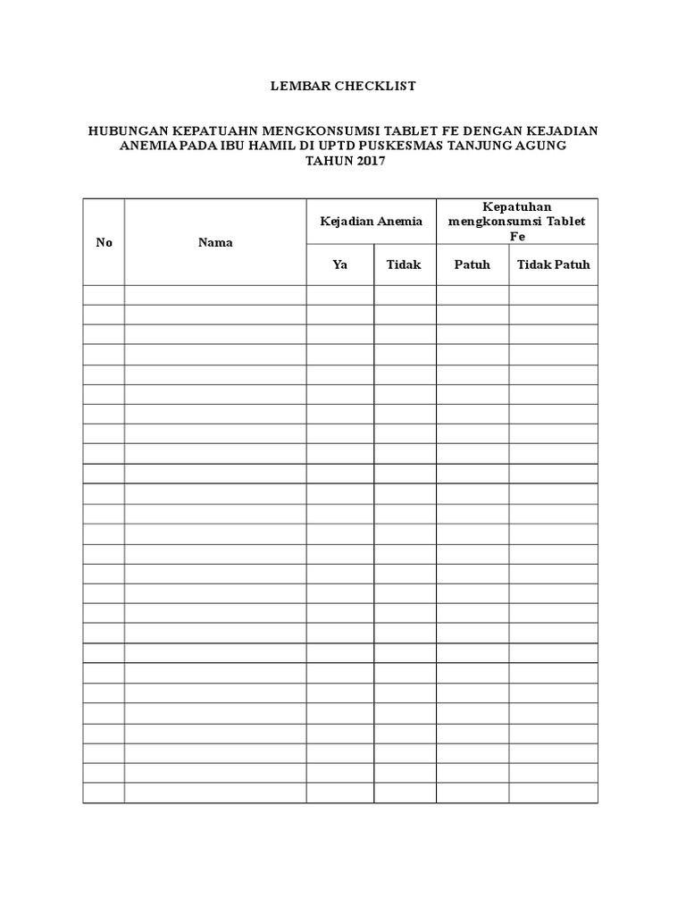 Lembar Checklist | PDF