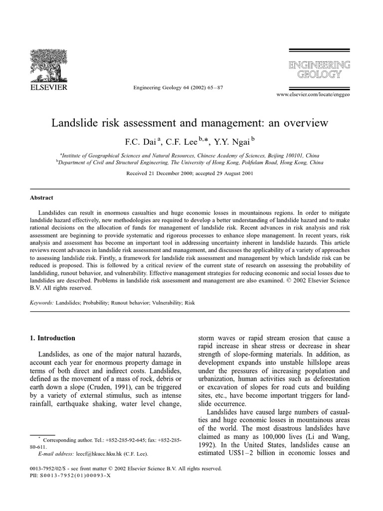 Landslide Risk Management Guide | PDF | Landslide | Friction