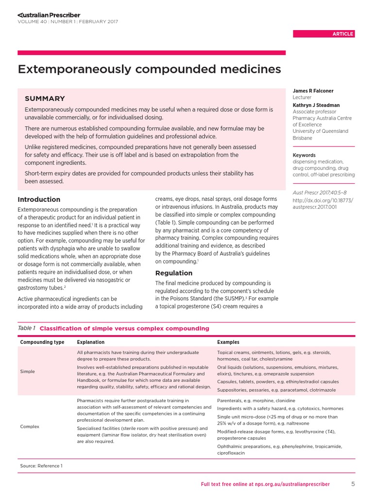 Extemporaneous Compounding | PDF | Pharmaceutical Drug | Pharmaceutical Formulation