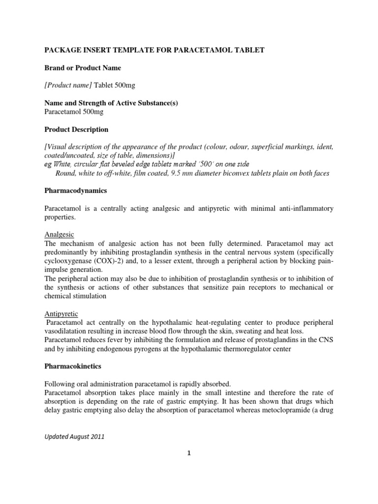 Paracetamol Tablet | PDF | Analgesic | Dose (Biochemistry)