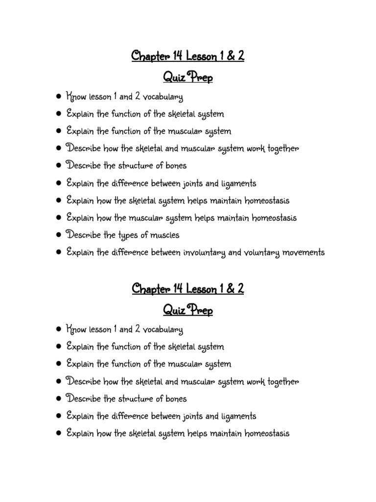 Chapter 14 Lesson 1 & 2 Quiz Prep | PDF