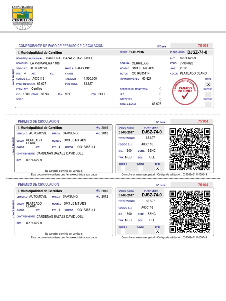Permiso | PDF | Vehículo de motor | Vehículos
