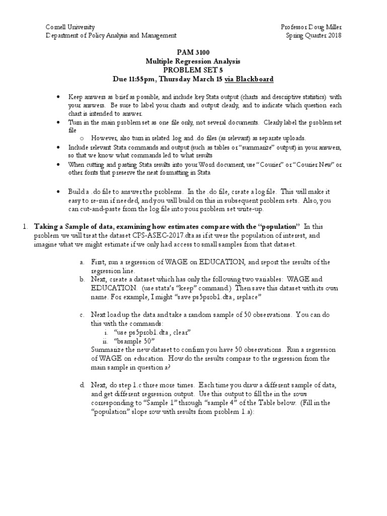 Pam3100 Ps5 Revised Spring 2018 | Download Free PDF | Regression ...