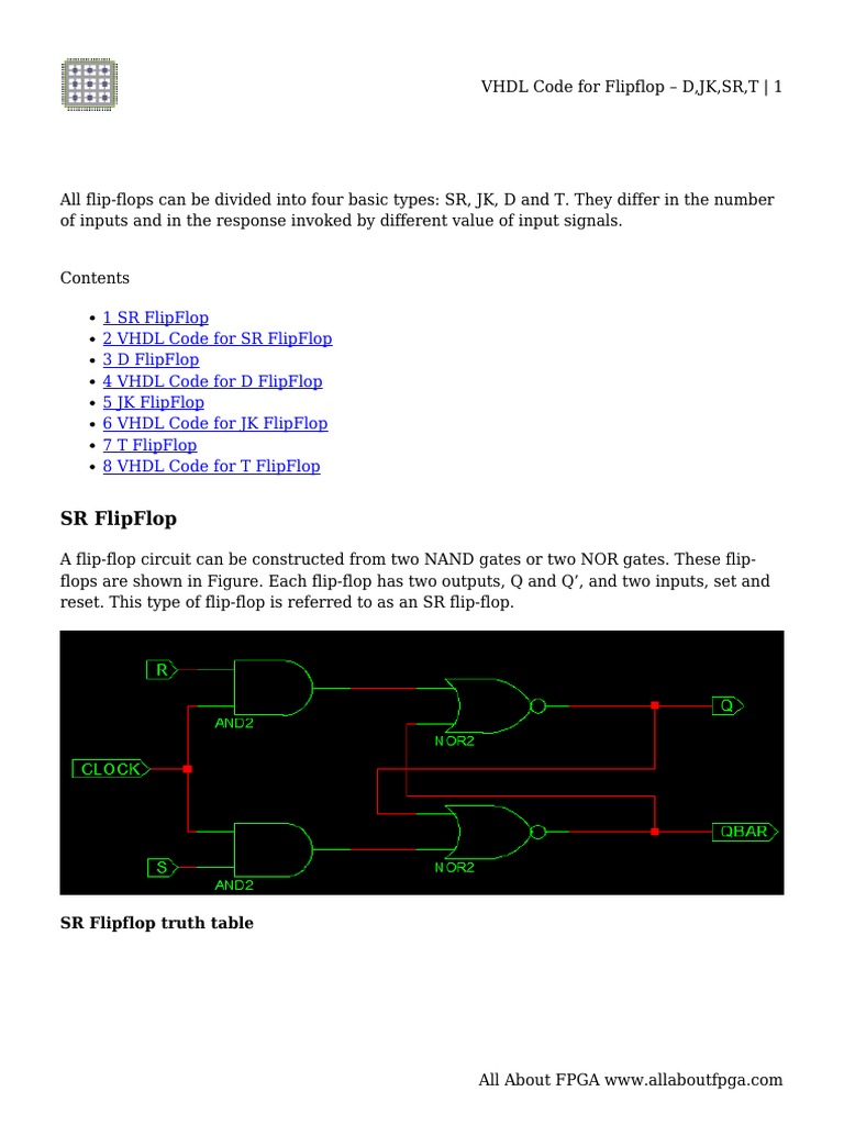 VHDL Code For Flipflop | PDF | Vhdl | Electronic Engineering