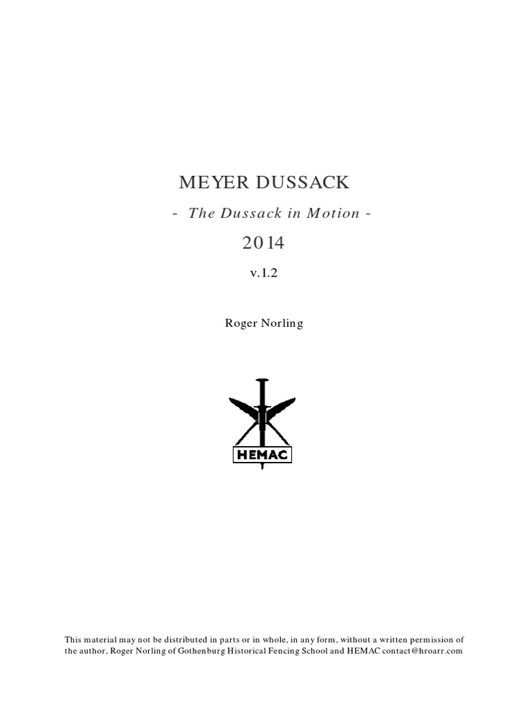 MEYER DUSSACK - The Dussack in Motion | PDF | Combat Sports | Melee Weapons