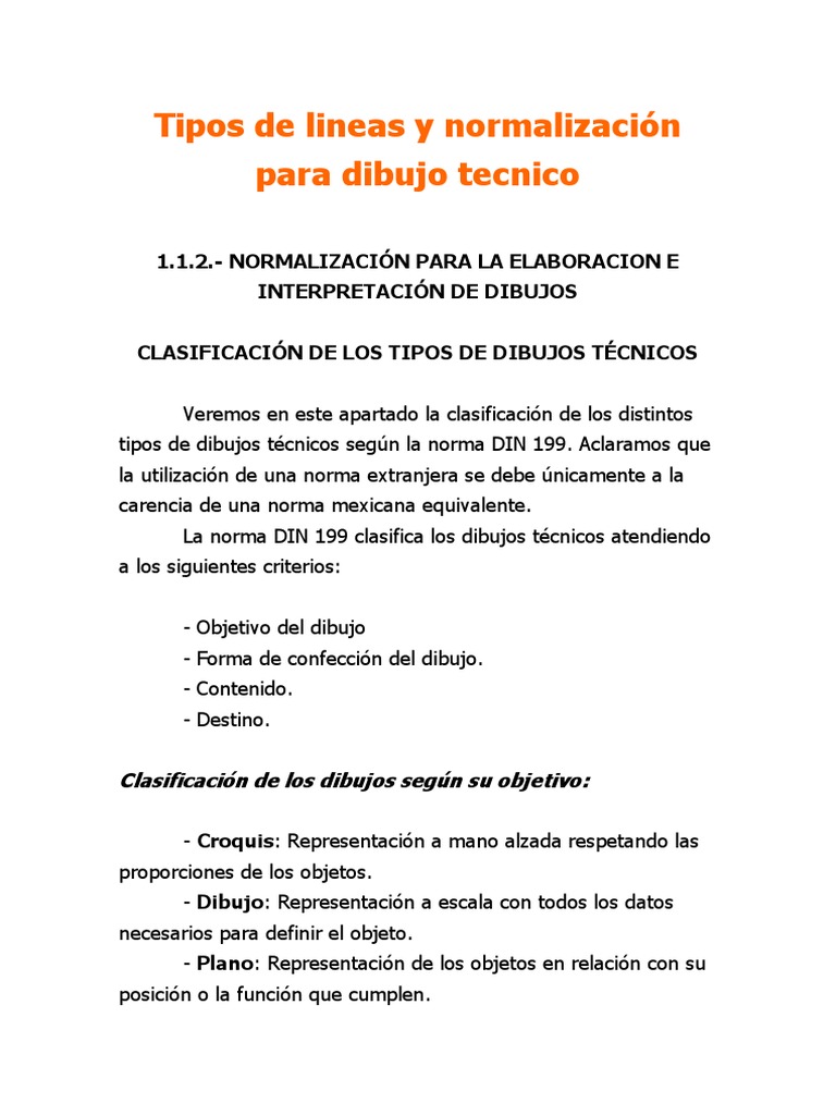 Tipos de Lineas y Normalización para Dibujo Tecnico | Descargar gratis ...
