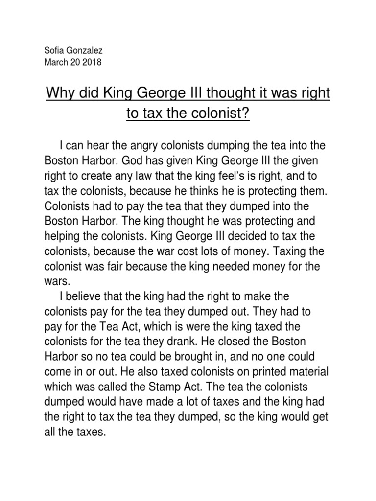 King George III's Justification for Taxing Colonists | PDF | History