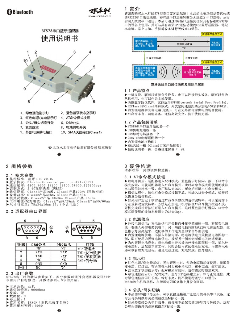 BT578 Manual | PDF