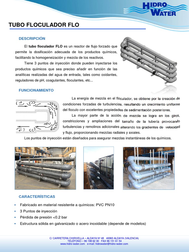 Tubo Floculador FLO para Tratamiento de Agua | PDF | Tubería ...