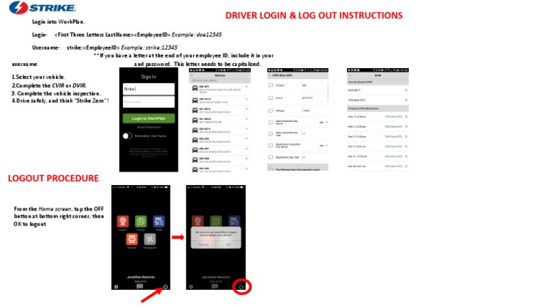 Driver Login and Logout Instructions | PDF | Business | Computers