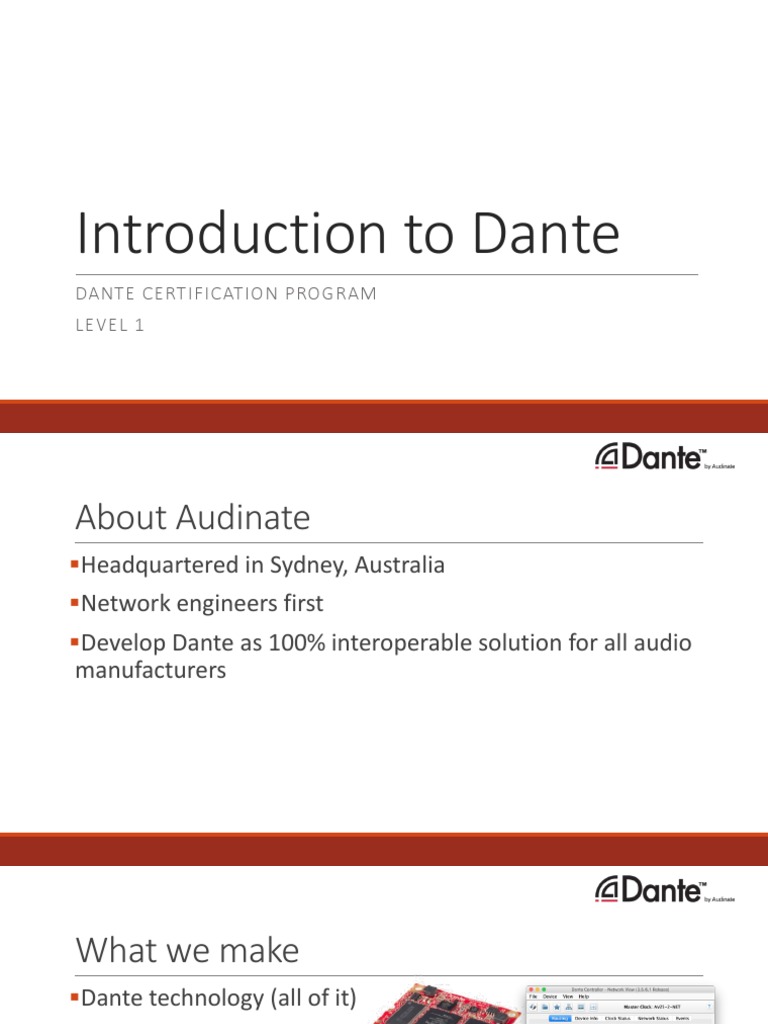 Dante Level 1 Certification Overview | PDF | Network Switch | Network ...