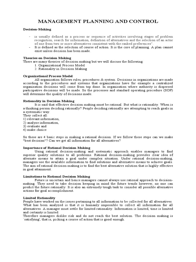 Decision Making Handouts | PDF | Decision Making | Rationality