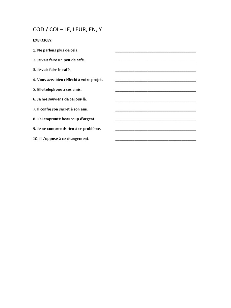 COD COI Exercices | PDF
