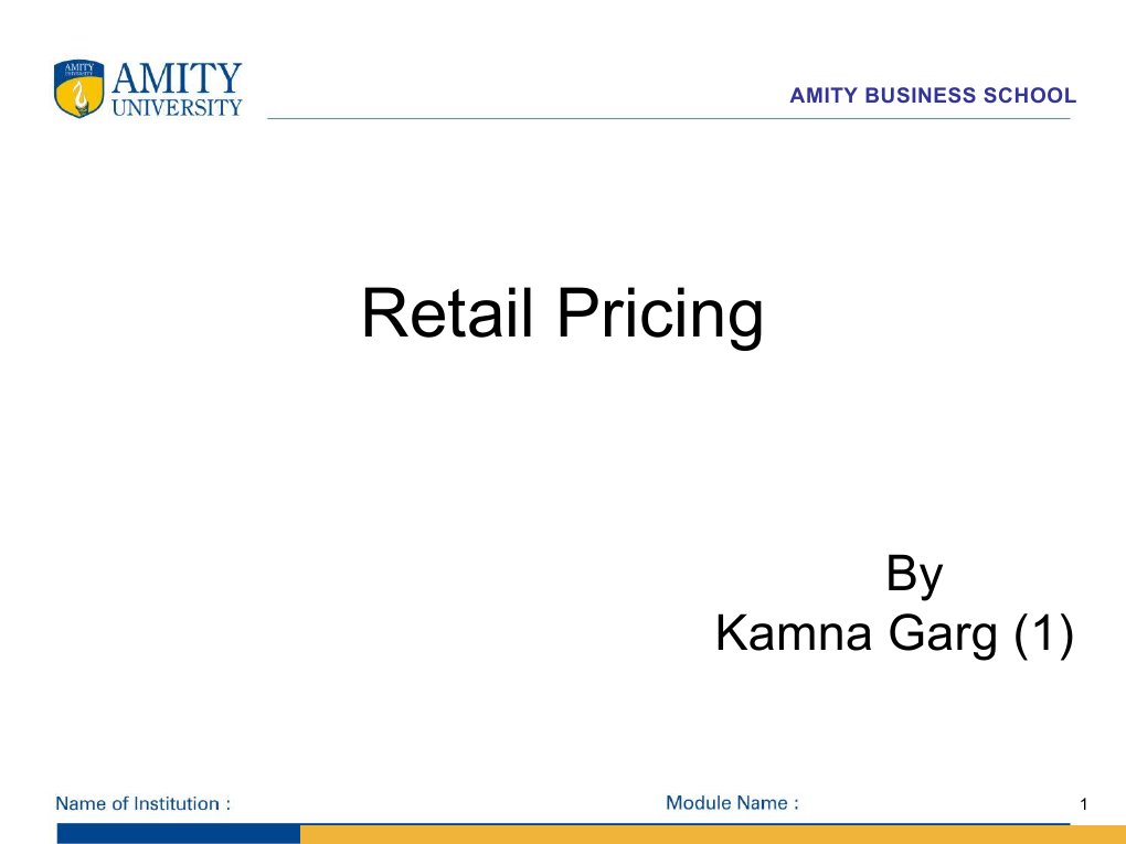Retail Pricing: by Kamna Garg | Download Free PDF | Pricing | Retail