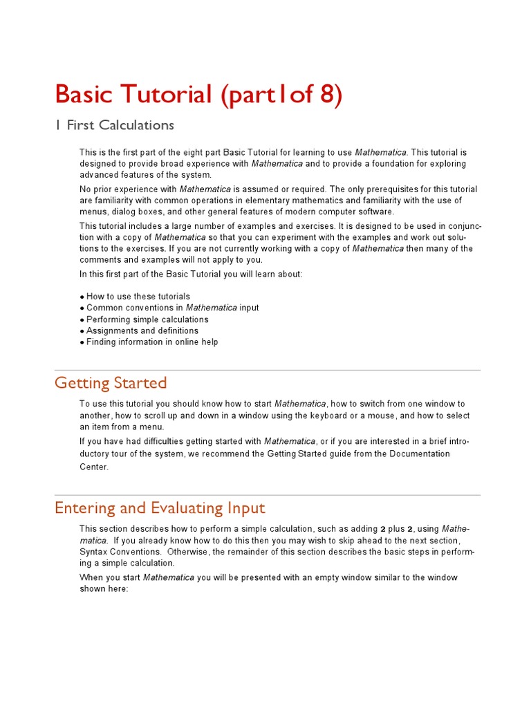 Basic Tutorial (Part1of 8) : Getting Started | PDF | Bracket | Function (Mathematics)