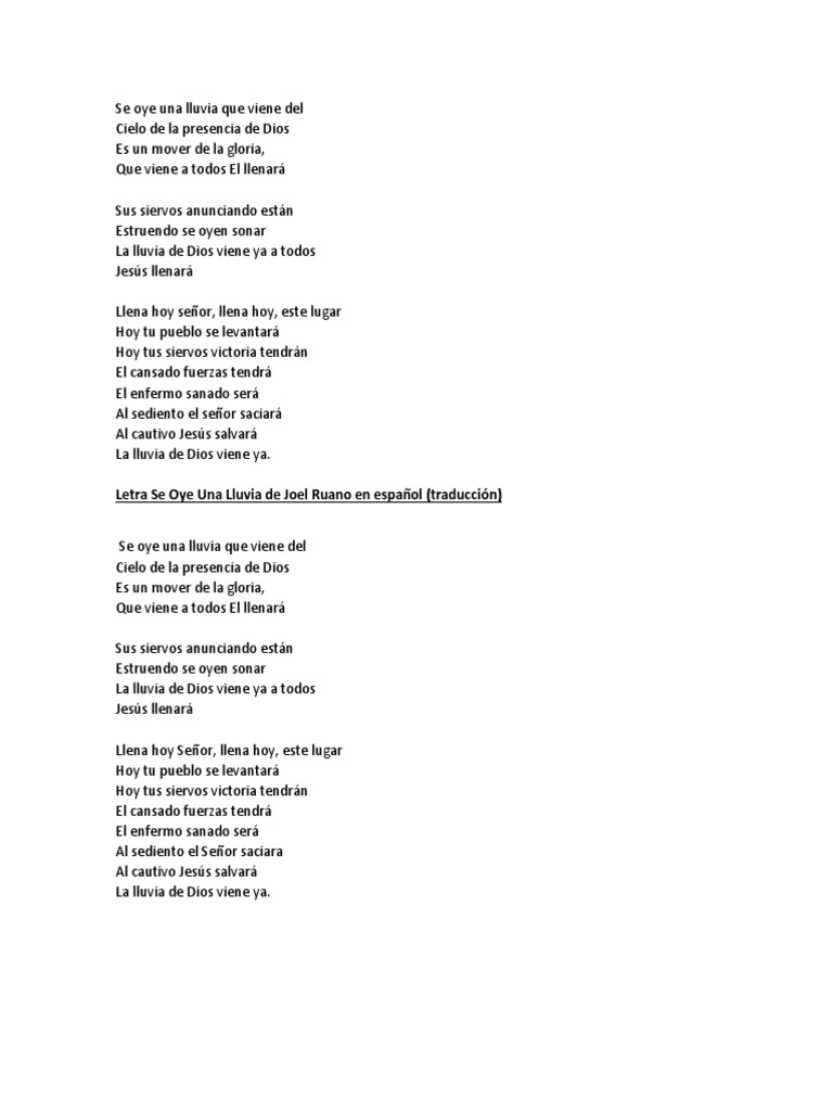 Se Oye Una Lluvia Que Viene Del | PDF