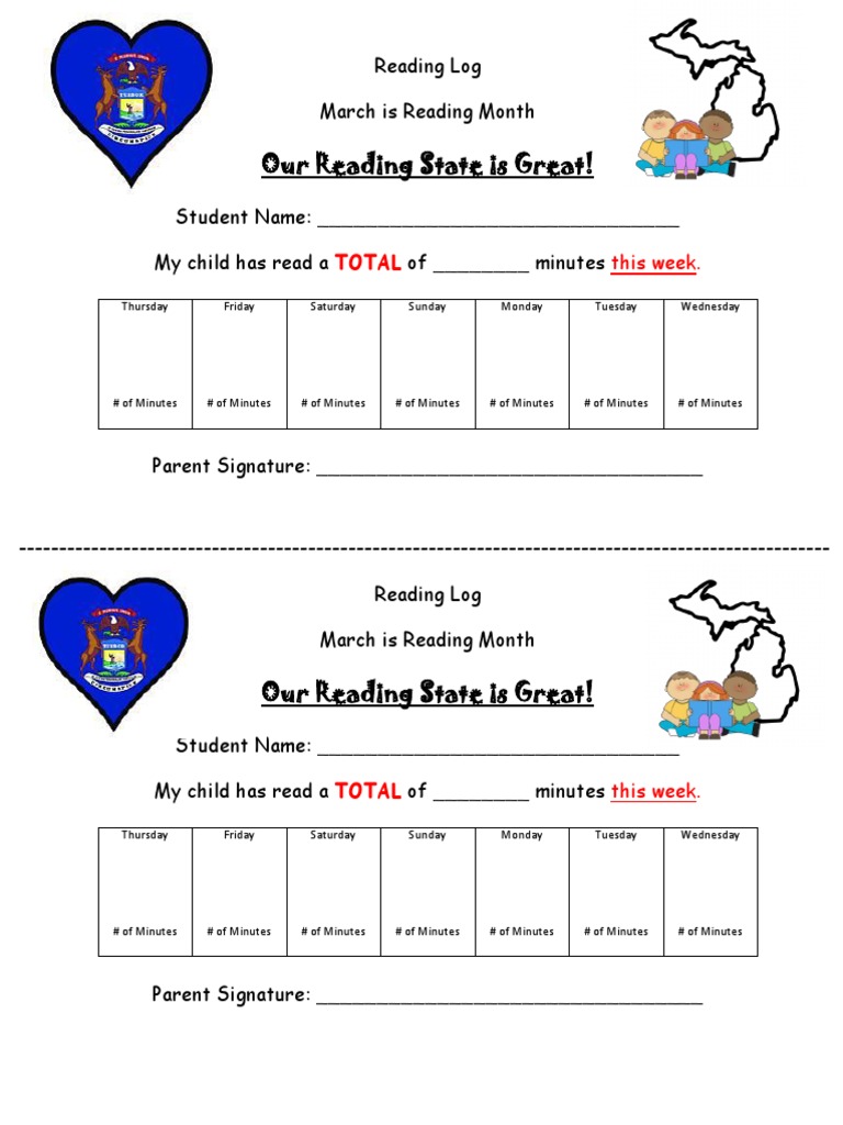 Reading Month Weekly Log 2018 | PDF | Sports