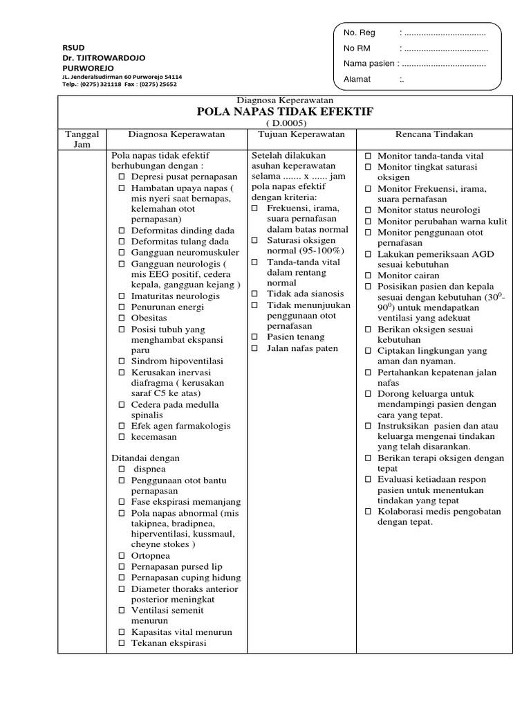 NCP Pola Napas Tidak Efektif Ok | PDF