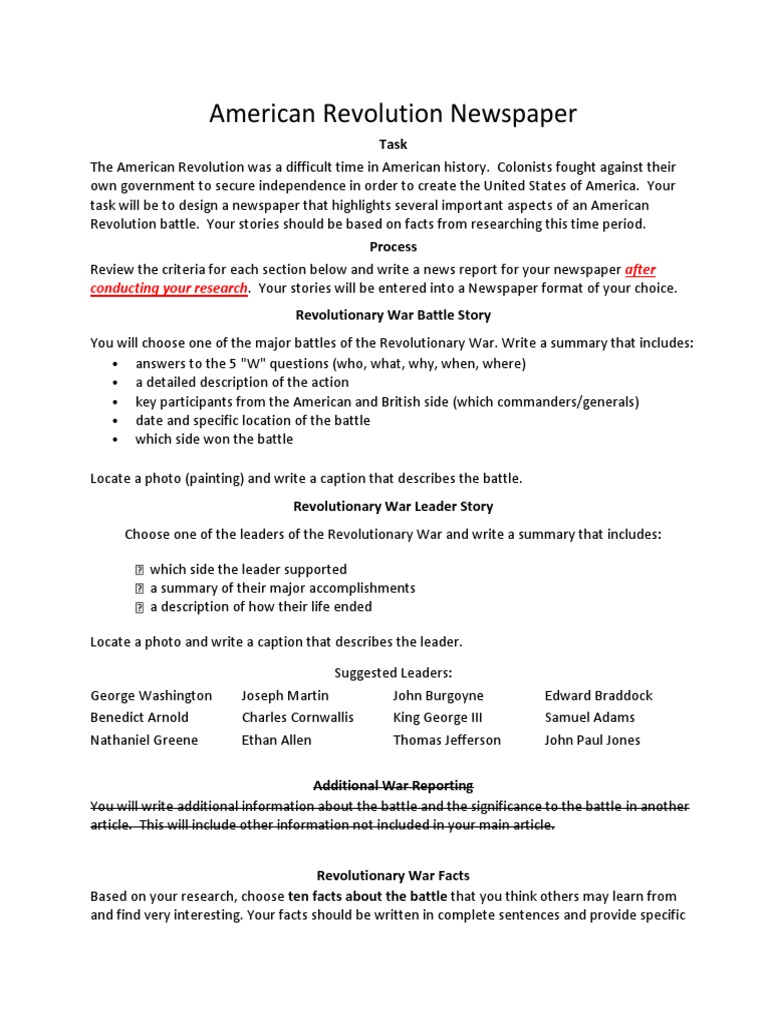 American Revolution Newspaper | PDF | American Revolution | American ...