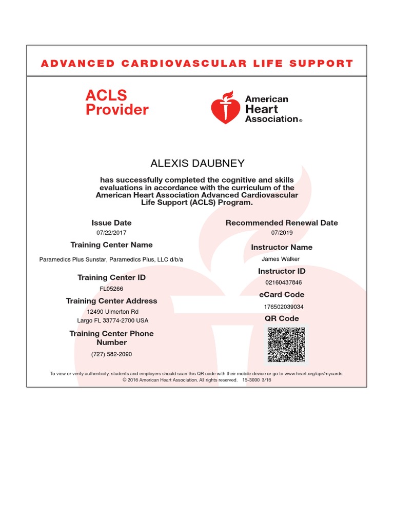 Acls Certification | PDF