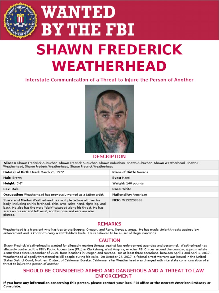 Shawn Frederick Weatherhead | PDF | Federal Bureau Of Investigation ...
