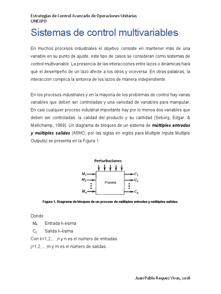 1 - Sistemas de Control Multivariables | PDF | Sistema de control ...