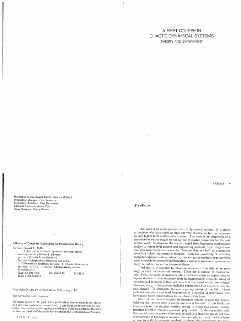 (Robert L. Devaney) A First Course in Chaotic Dyna PDF | PDF | Systems ...